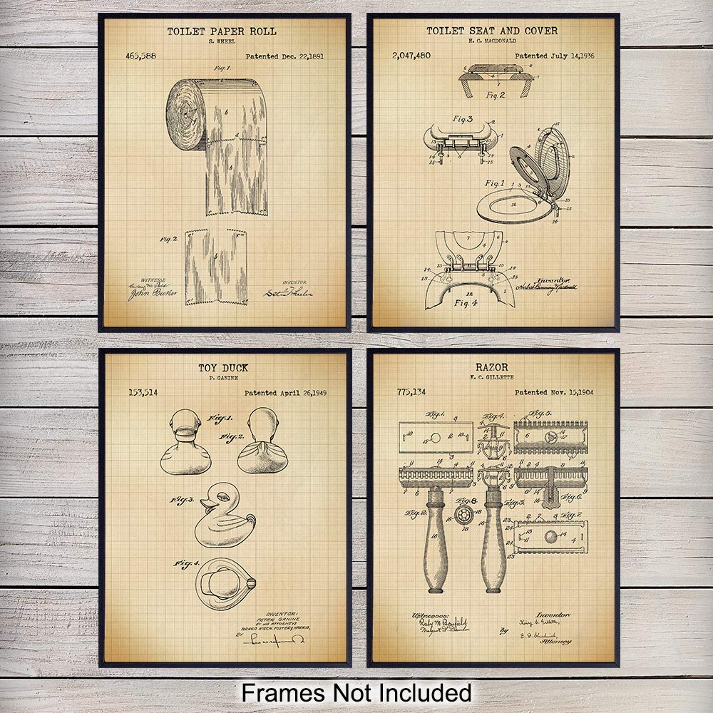 Bathroom Patent Art Prints Wall Art Yellowbird Art Design Bathroom Patent Art Prints Wall Art Yellowbird Art Design